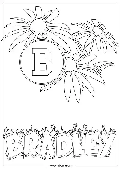Coloring Page For Name - Bradley | Mbsunu.Com