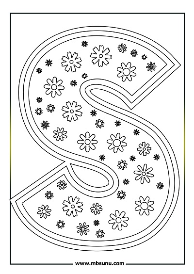 Desenli S Harfi Boyama Sayfaları | Mbsunu.Com