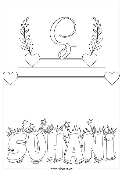 Coloring Page For Name - Suhani | Mbsunu.Com